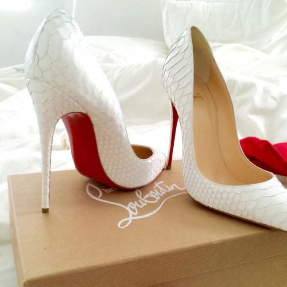 Christian Louboutin | Shoes | Christian Louboutin Sokate White Pythons ...